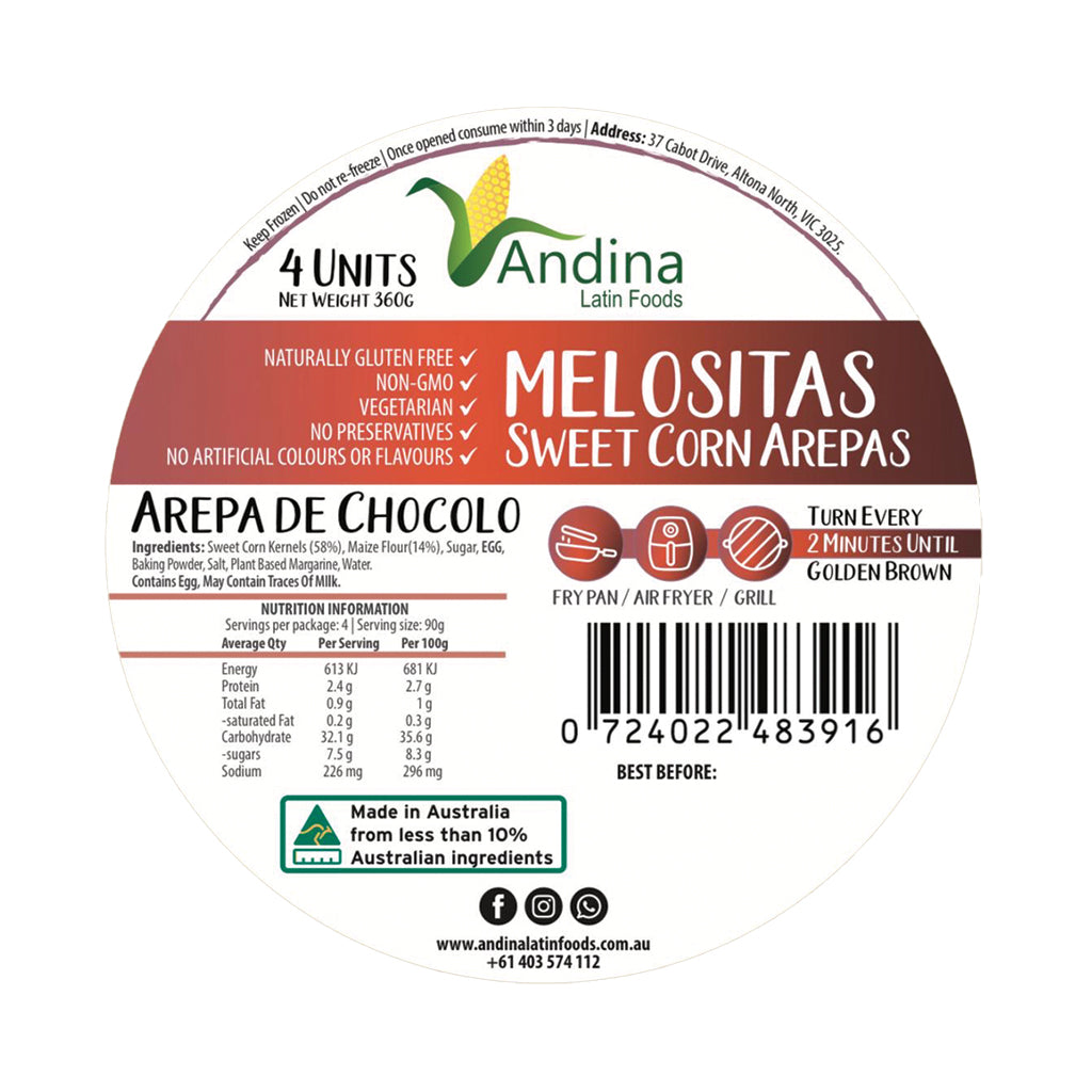 Sweet Corn Arepas Melositas x4 (350g) – OzSi Melbourne